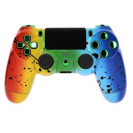 Manette PS4 personnalisée Rainbow Green - Stealth-Gamer.com