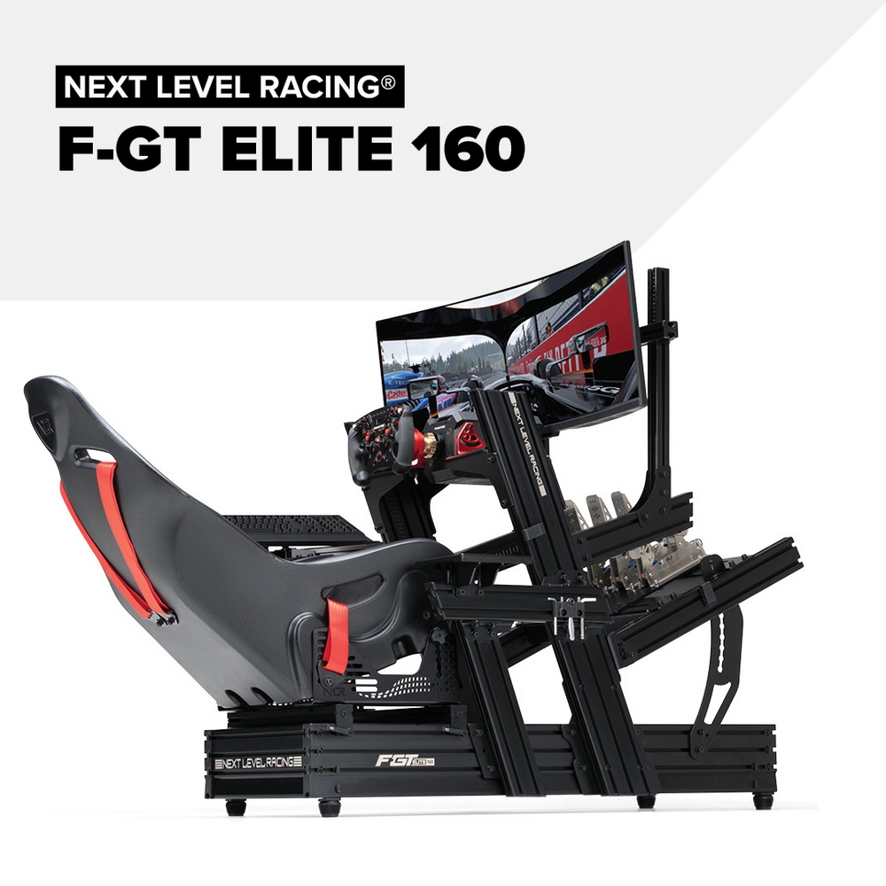 Next Level Racing F-GT ELITE 160 FRONT & SIDE MOUNT BLACK EDITION